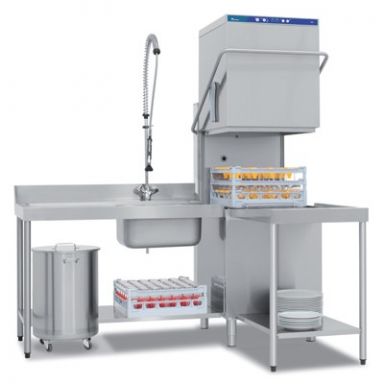 Eurowash EW-800 Pass Through Hood Type Dishwasher - Chefs Equipment